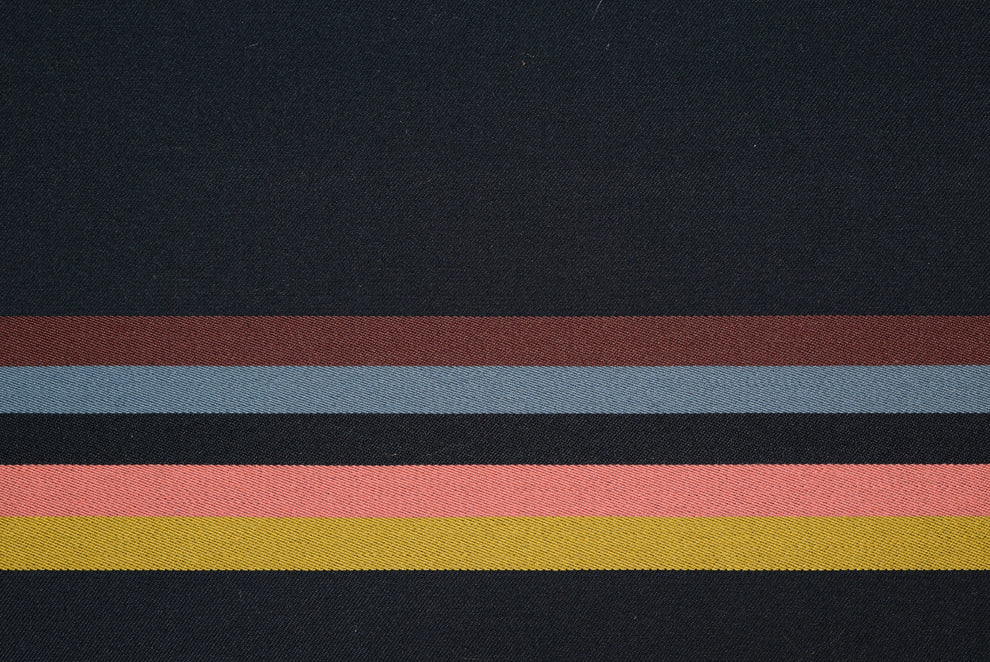 Navy Designer Stripe Showerproof – Anglian Fashion Fabrics