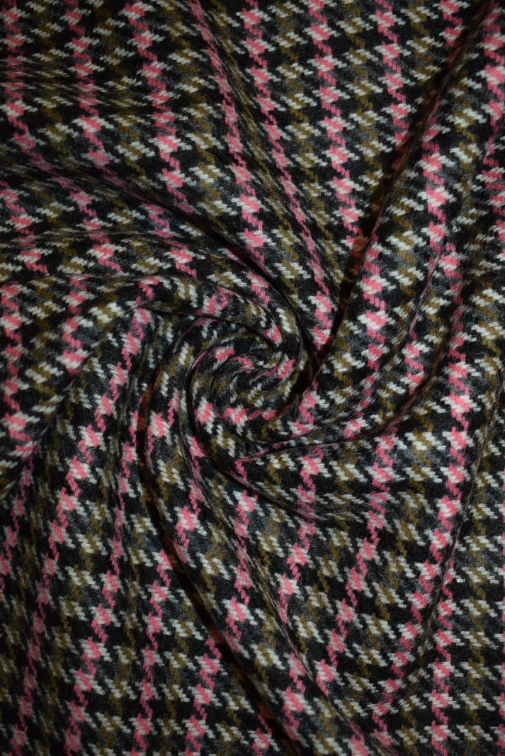 Pink & Sage Dogtooth Tweed – Anglian Fashion Fabrics