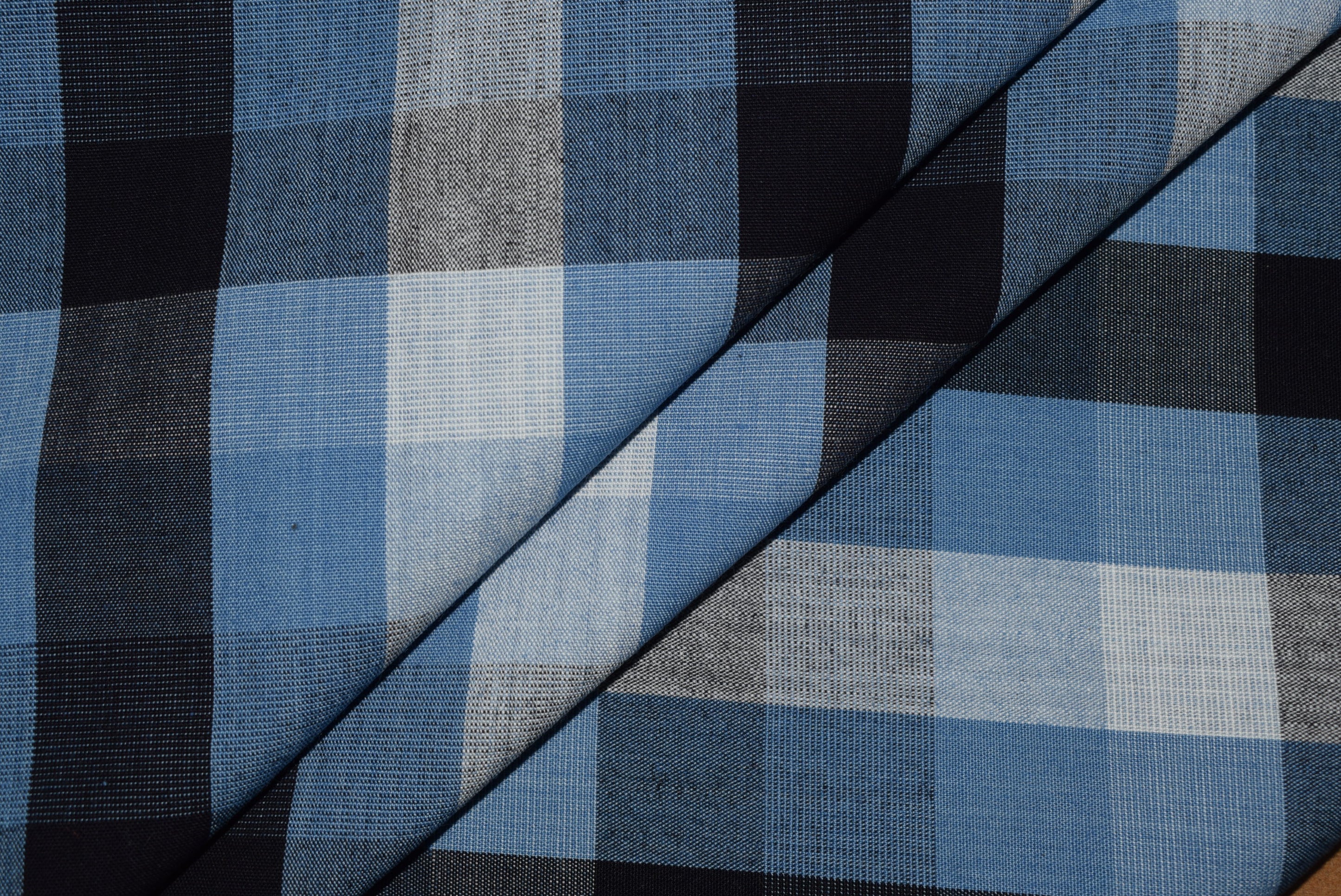 Denim Block Check – Anglian Fashion Fabrics
